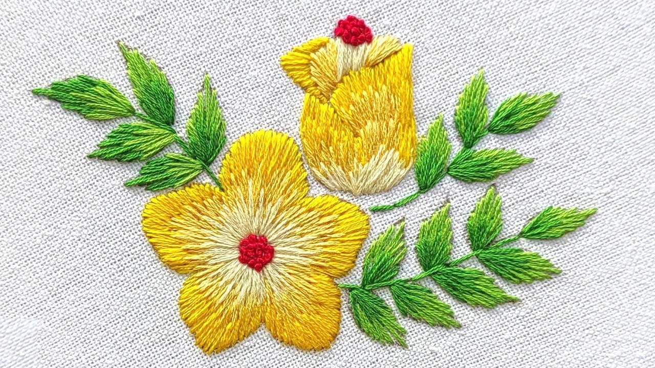 Long and Short Stitch / Hand Embroidery / Gossamer - YouTube