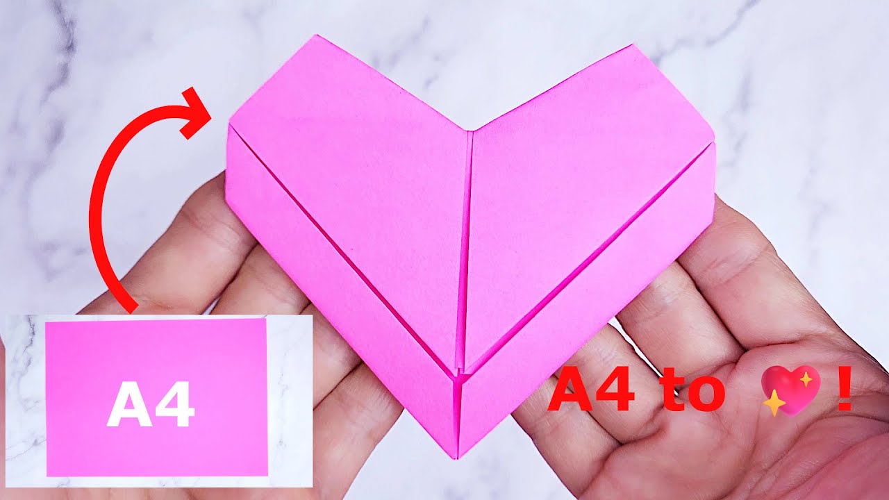 How to Fold a Love Note 💌 | Heart-Shaped Valentine Note | 1 Paper | No ...