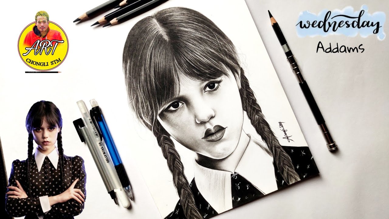 How to Draw Wednesday Addams |Drawing (timelapse) || Netflix Wednesday ...