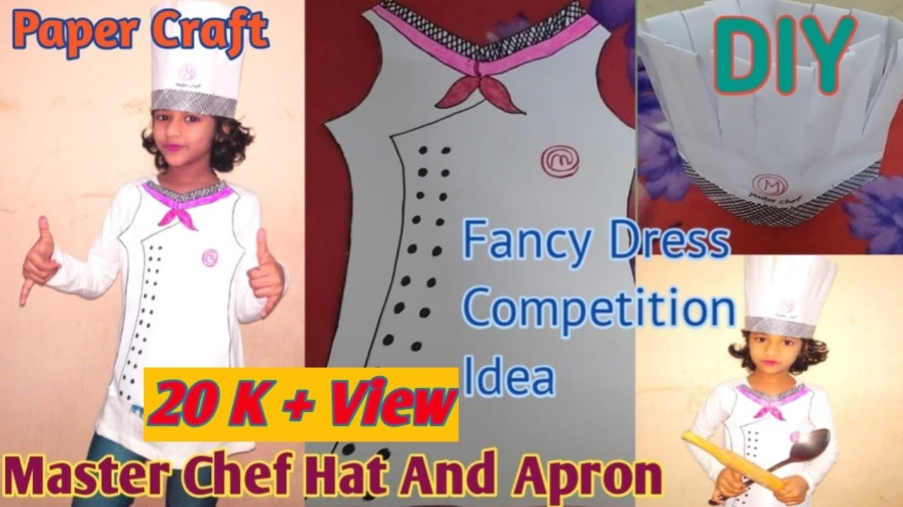 How to make Master Chef Hat And Apron | Paper Craft | Unique Idea For ...