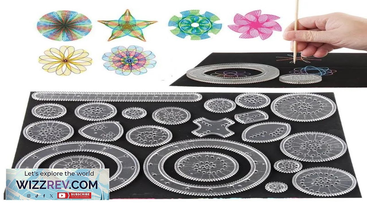 10-33pcs Spirograph Design Arts Craft Kit Classic Amazing Rainbow Magic ...