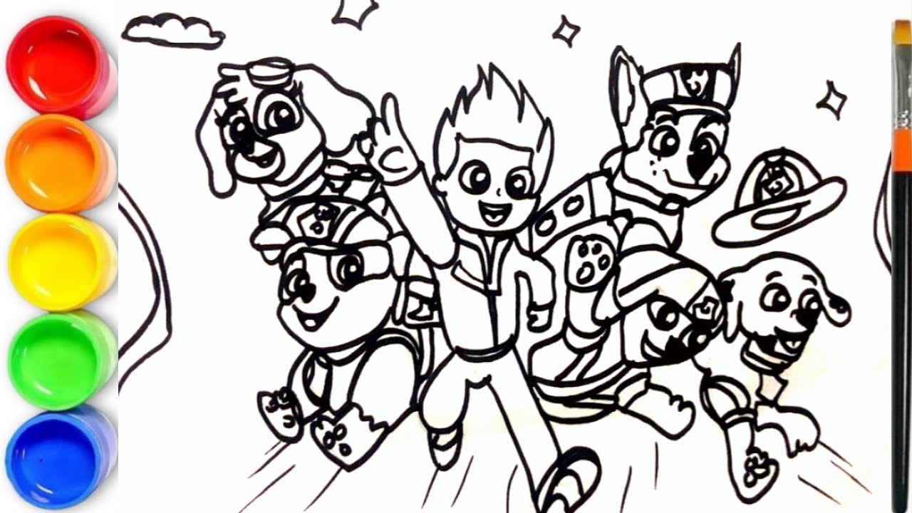 Drawing Paw Patrol | Drawing Paw Patrol Characters | Draw Ryder, Rocky ...