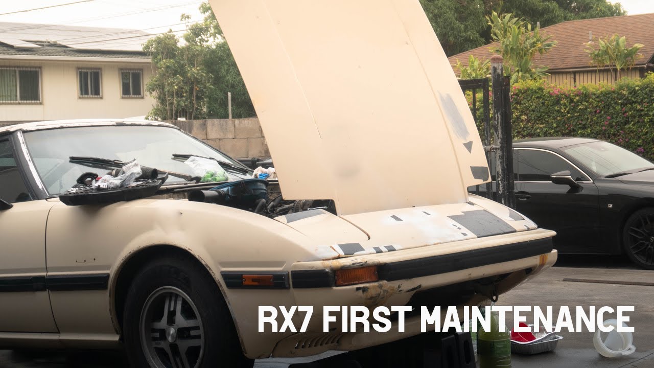 Fb rx7 coolant flush + Thermostat Replacement I Rx7 Restoration - YouTube