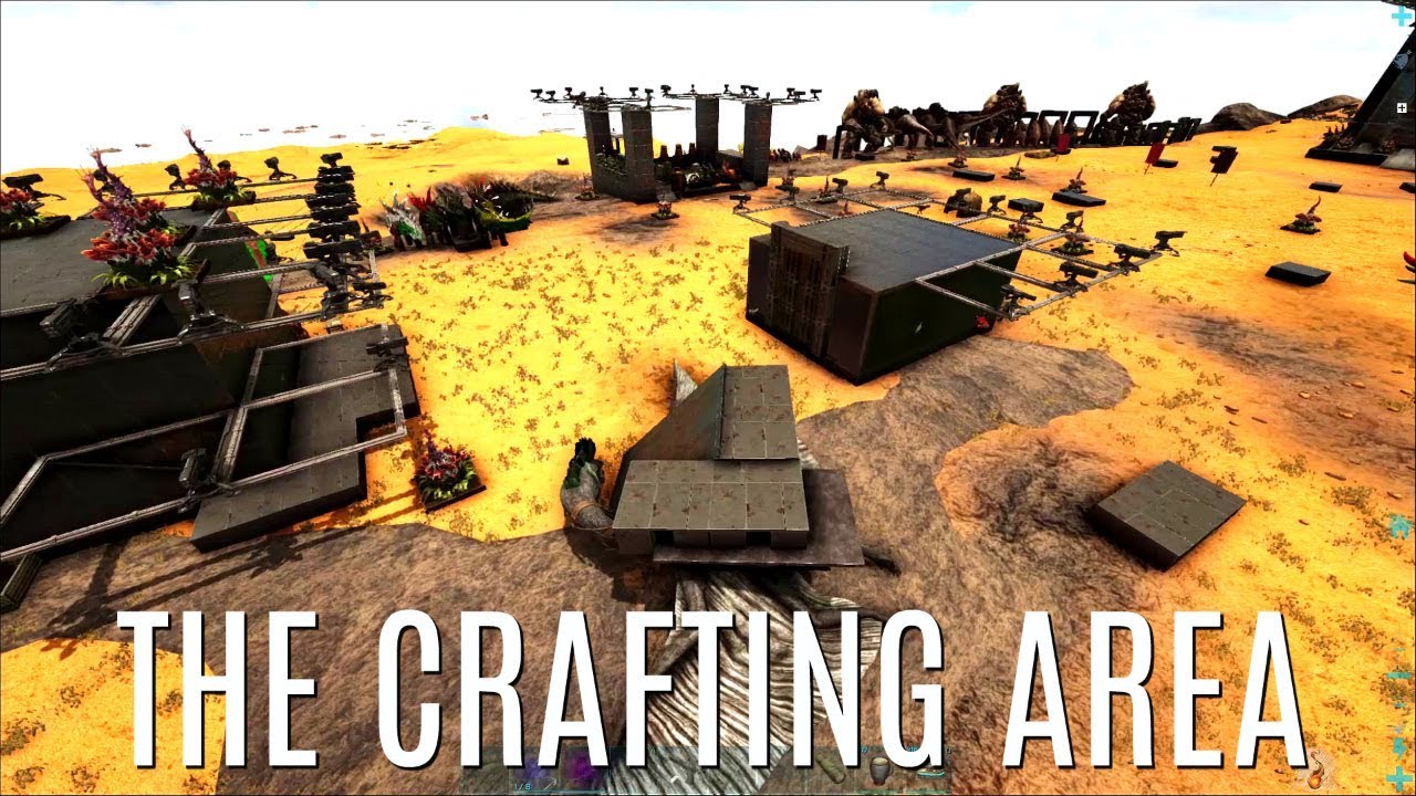 A MUCH BETTER CRAFTING AREA BUILD and More - 5 Man PVP (E12) - ARK ...