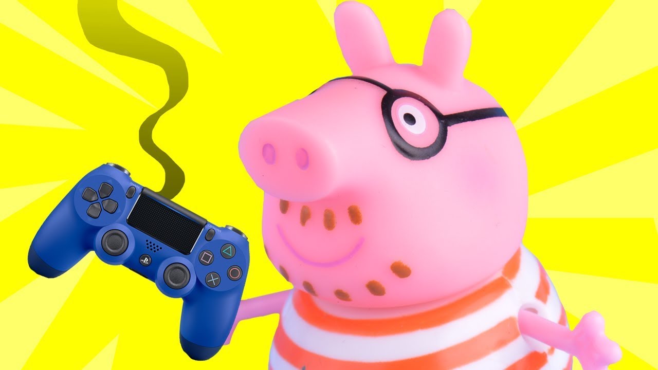 Daddy Pig playing video game toys animation for kids - YouTube