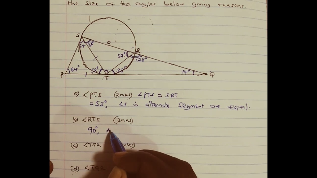 Form 2 maths.Angle properties of a circle. (10MARKS) - YouTube