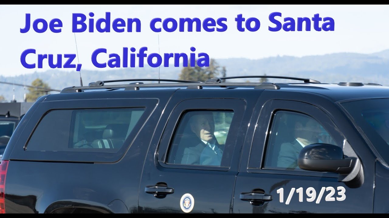 President Joe Biden and his presidential motorcade in Santa Cruz ...
