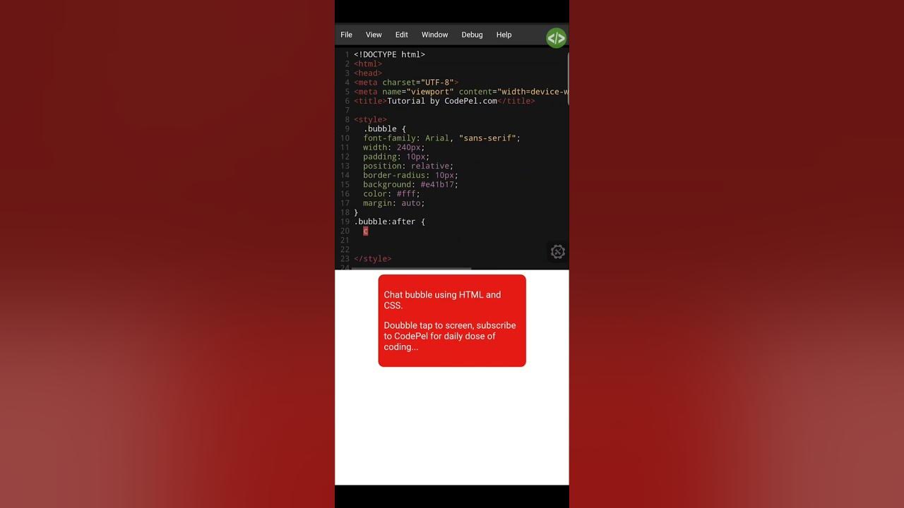 Chat Bubble Using Html And Css 💬 Htmlcss Coding Webdevelopmenttutorial Codepel Youtube