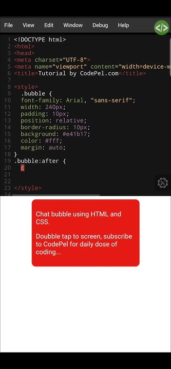 Chat Bubble Using Html And Css 💬 Htmlcss Coding Webdevelopmenttutorial Codepel Youtube