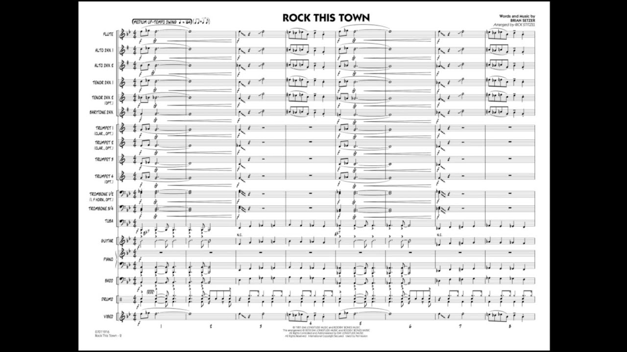 Rock This Town by Brian Setzer/arr. Rick Stitzel - YouTube