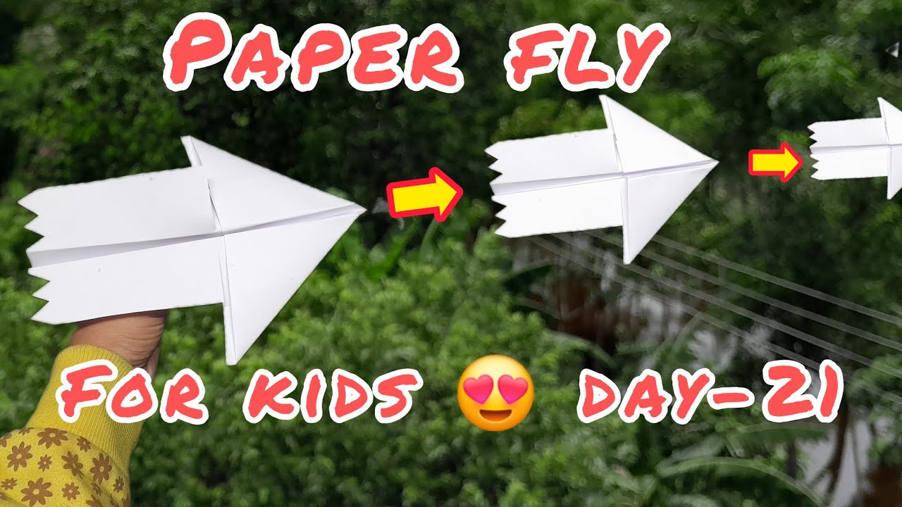 Paper fly for kids 😍 day-21 tutorial| Easy paper craft ideas 💡 for ...