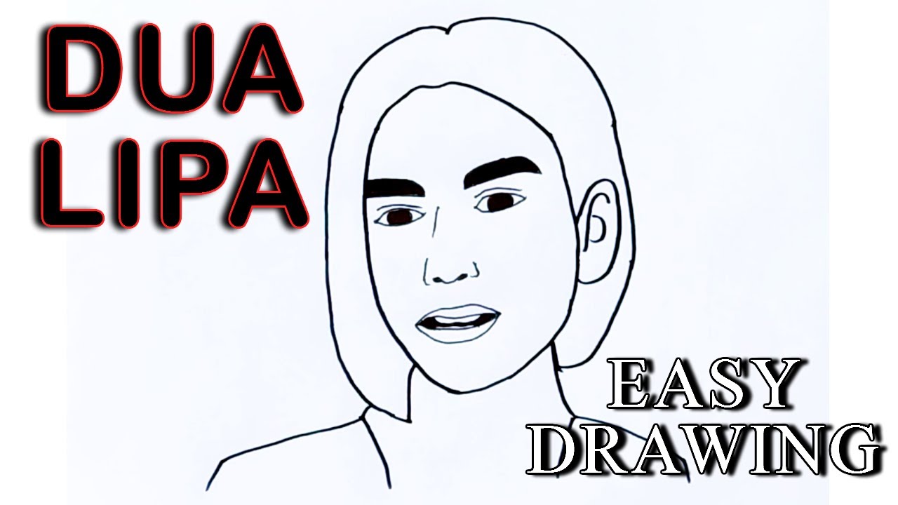 How to Draw Dua Lipa Step by Step Easy | So Cute Dua Lipa Cartoon ...
