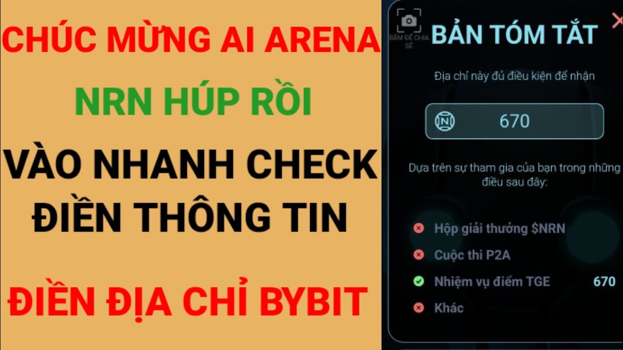 CHÚC MỪNG HÚP RỒI AI ARENA VÀO CHECK ĐIỀN THÔNG TIN CHỜ PHÂN PHỐI NRN ...