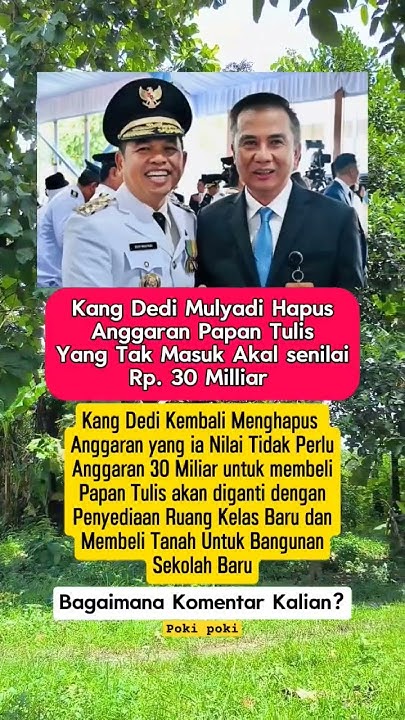 Kang Dedi Mulyadi Hapus anggaran beli Papan tulis 30 Miliar #shorts #shortvideo #dedimulyadi ...