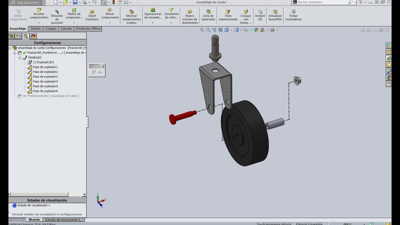 Vista explosionada animada en Solidworks - YouTube