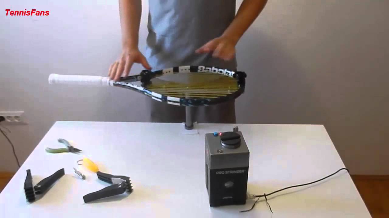 How to: String a tennis racket w/ Pro Stringer Digital Part 2 Stringing ...
