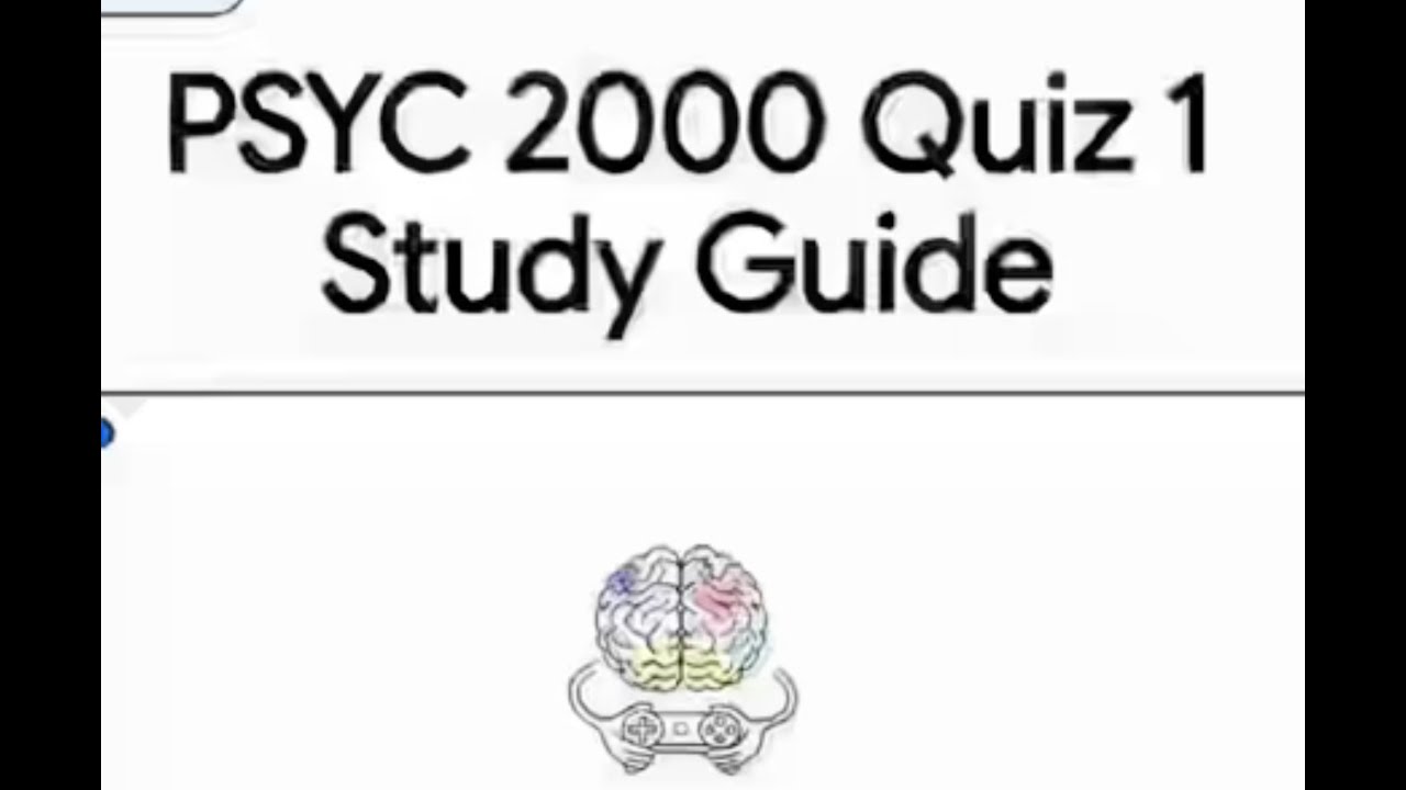 Quiz 1 Recap and Study Guide (PSYC 2000) - YouTube