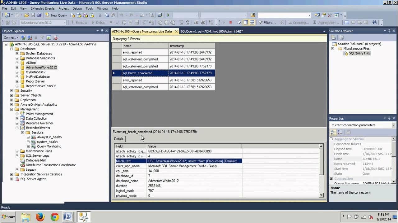 SQL Server 2012 tutorial 92: Using Extended Events. - YouTube
