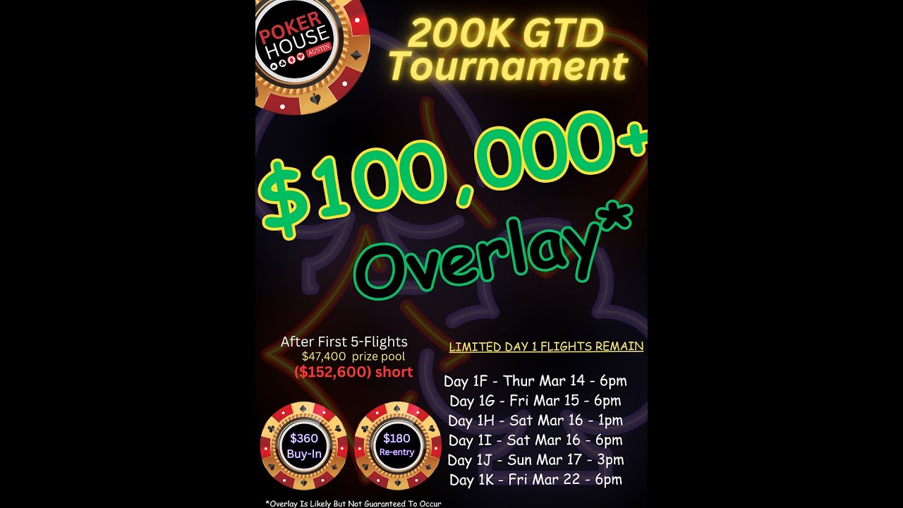 MASSIVE $100,000+ Poker Tournament Overlay Possible In Austin! - YouTube