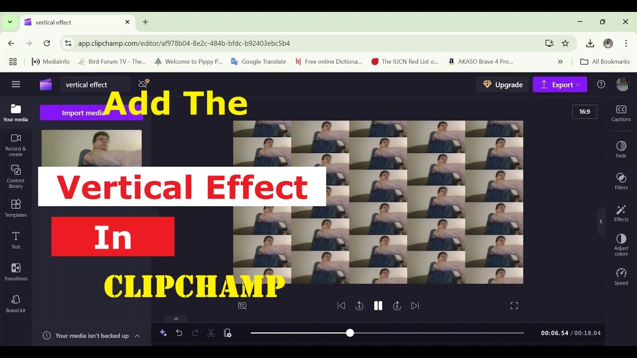 Add The Vertical Effect In Clipchamp - YouTube