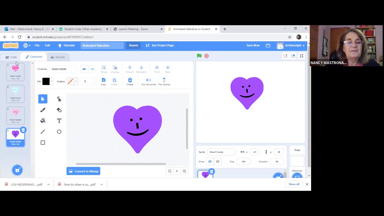 Animated Valentine in Scratch - YouTube