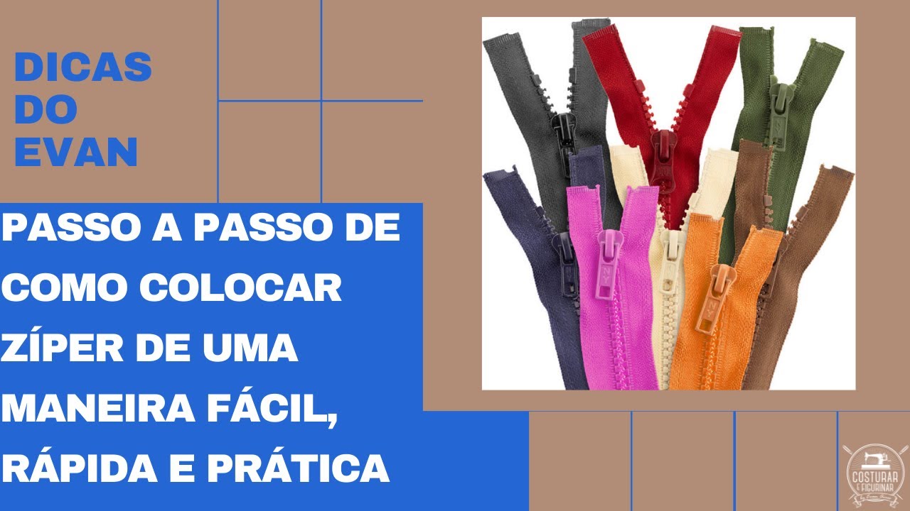 Passo a Passo de como colocar Zíper - Dicas do Evan - YouTube