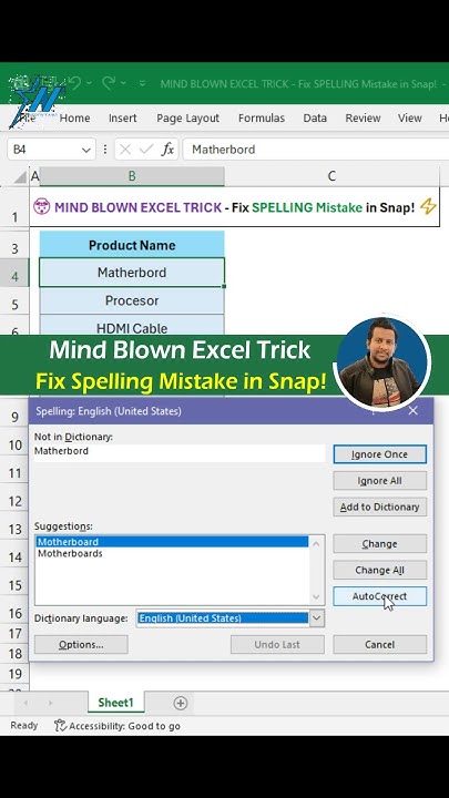 How to Fix Spelling Errors in Excel FAST! | Excel Interview Question | Excel Tips & Tricks # ...