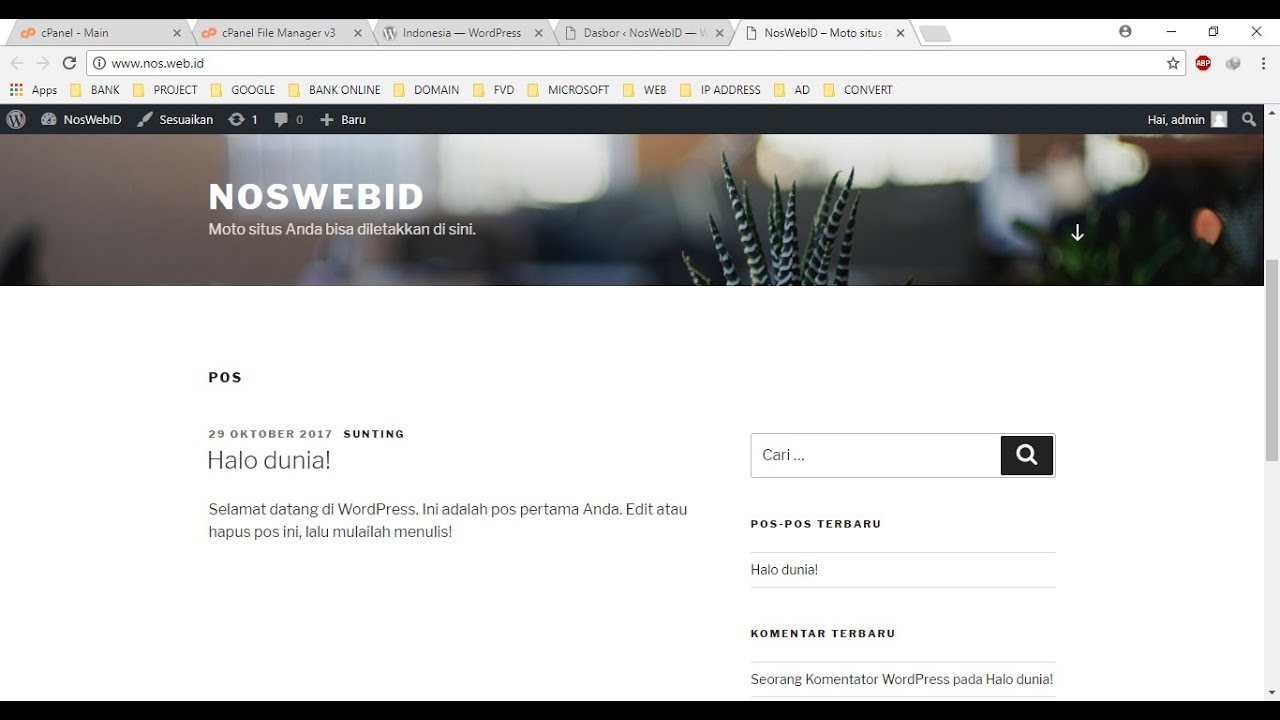Cara Install WordPress Self Hosted - YouTube