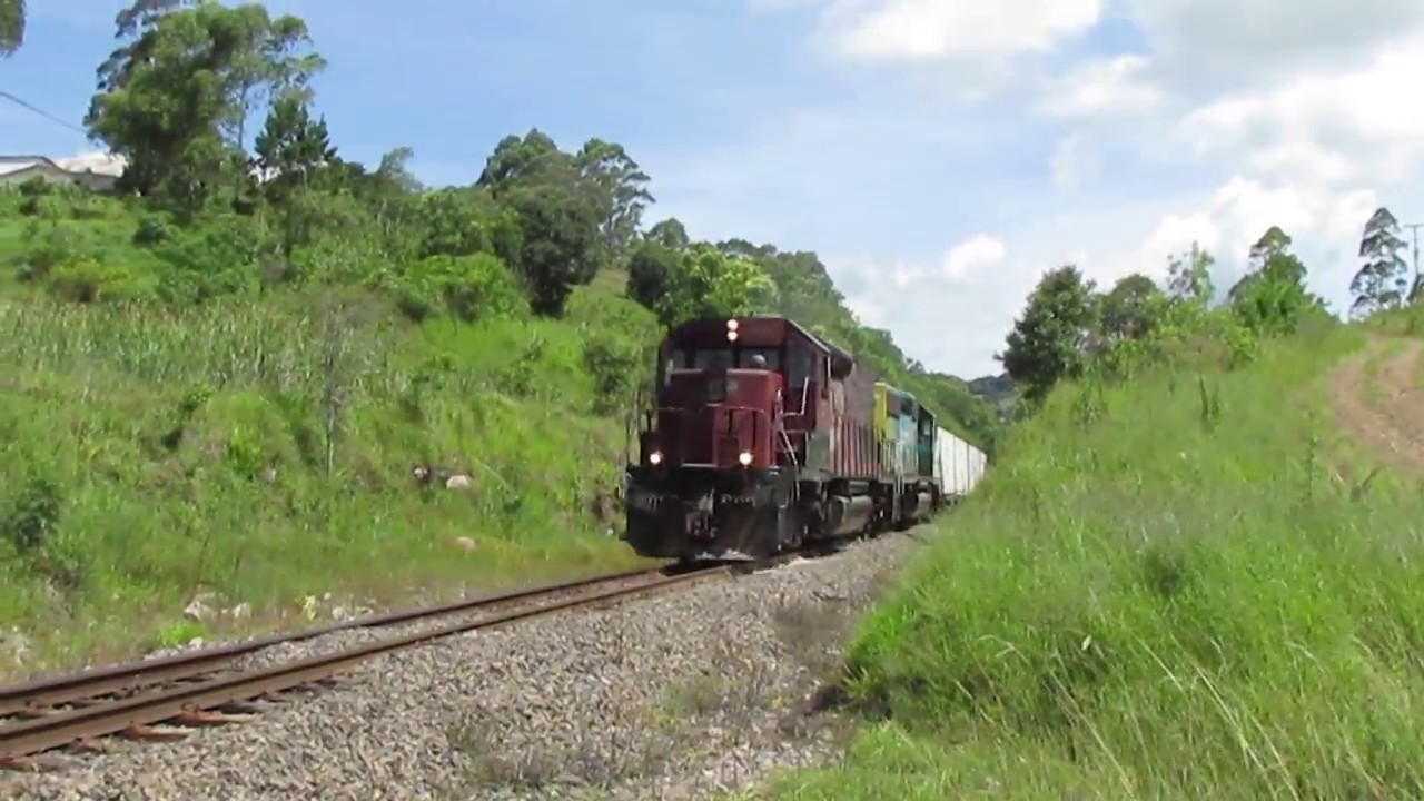 Trem misto com a dupla de SD40, SD40T-2 #9517 ALL e SD40-2 #9552 BRADO - YouTube