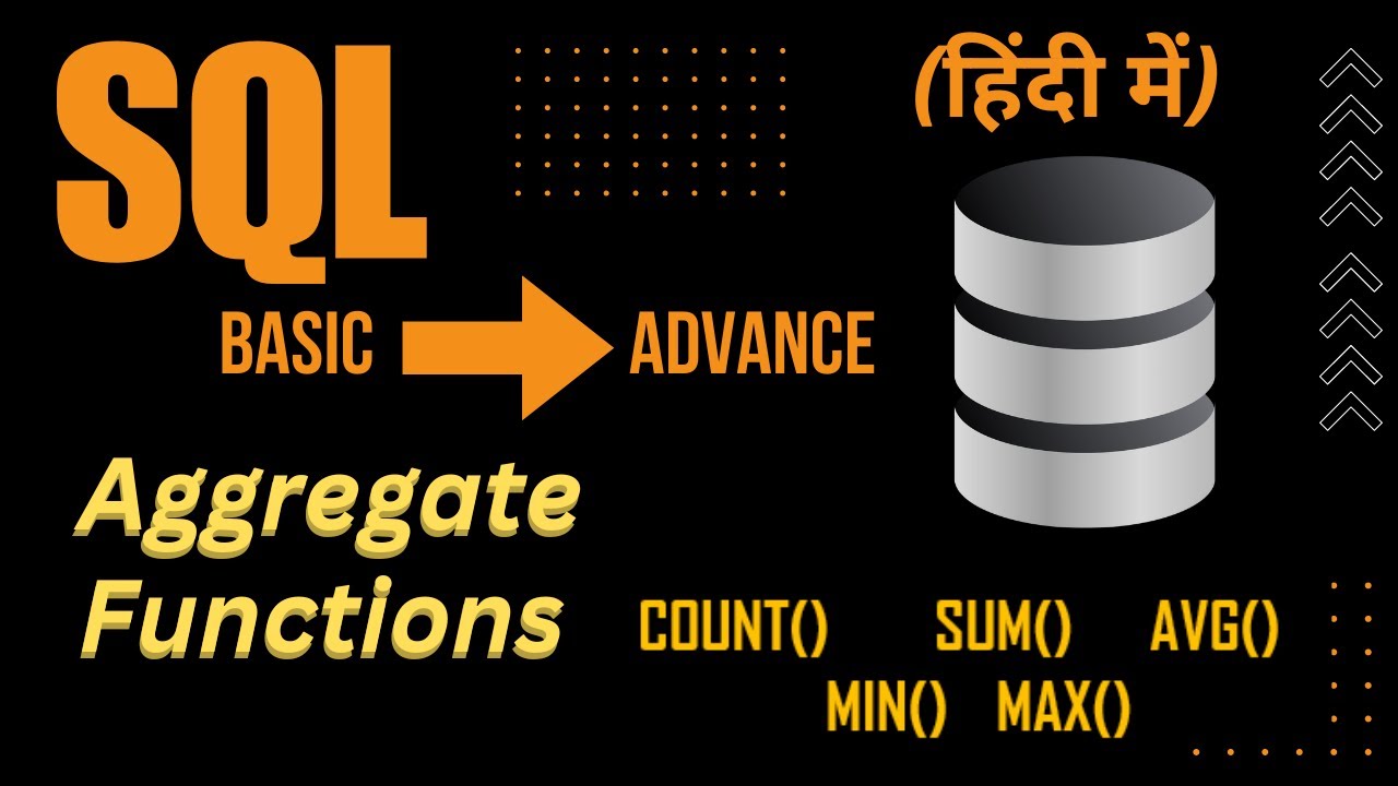 Aggregate Functions in SQL | SQL Tutorials in Hindi - YouTube