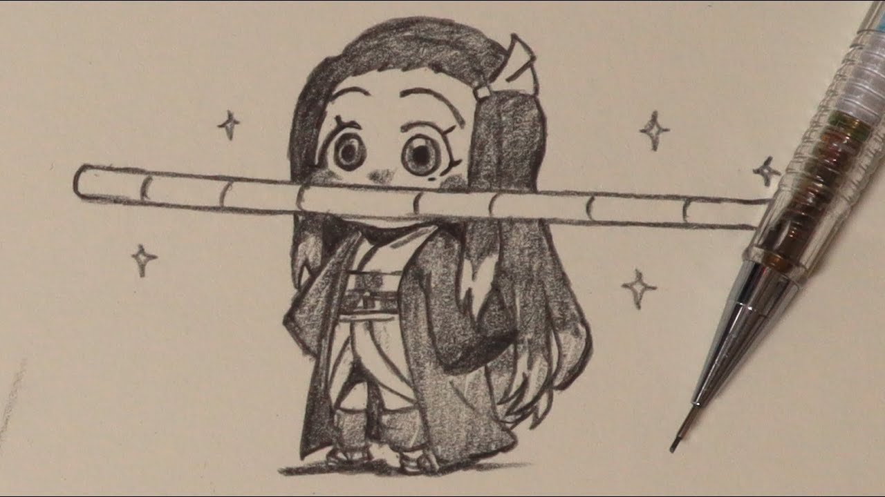Bamboo Cute Nezuko Drawing / Demon Slayer - YouTube