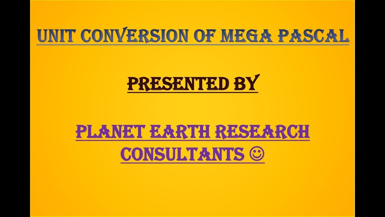 Unit conversion of Mega Pascal 😀 - YouTube
