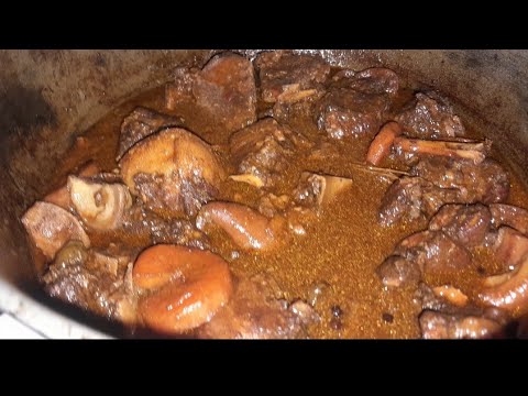 recipe home style cooking brown stew Pork 🥩 full videos Jamaican ...