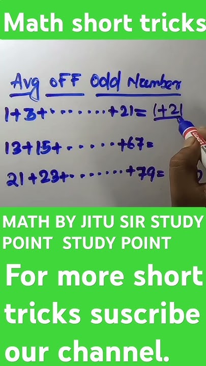 Math short tricks by jitu sir study point - YouTube