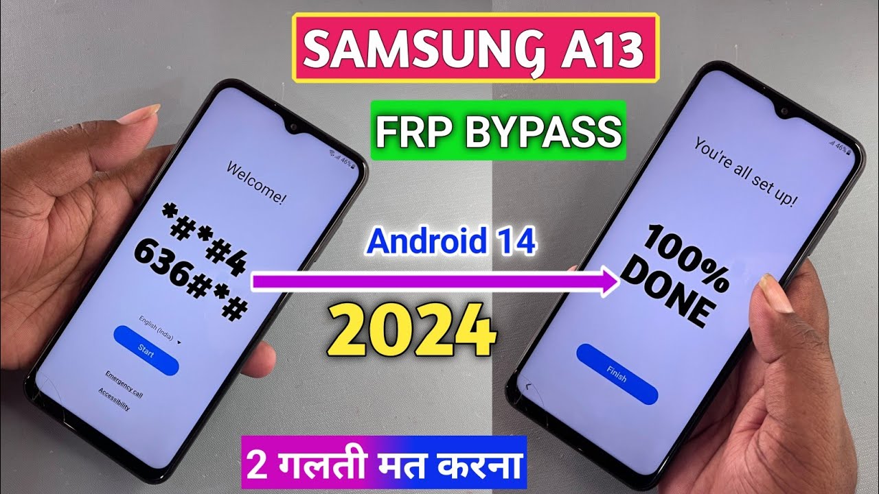 SAMSUNG A13 FRP BYPASS ANDROID 14 Without Pc 2024 || ADB Enable Fail - TalkBack Not Working ...