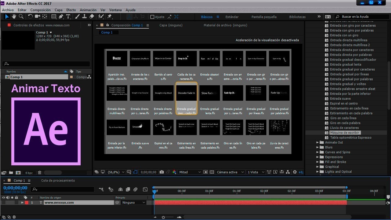 Animar Texto After Effects CC - Efectos de Texto After - Animación de ...