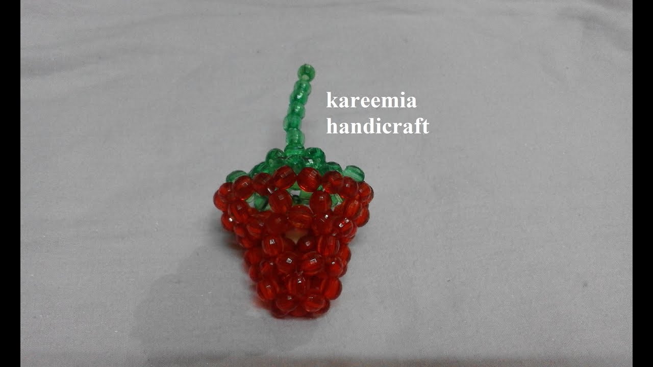 how to make a beaded strawberry - YouTube