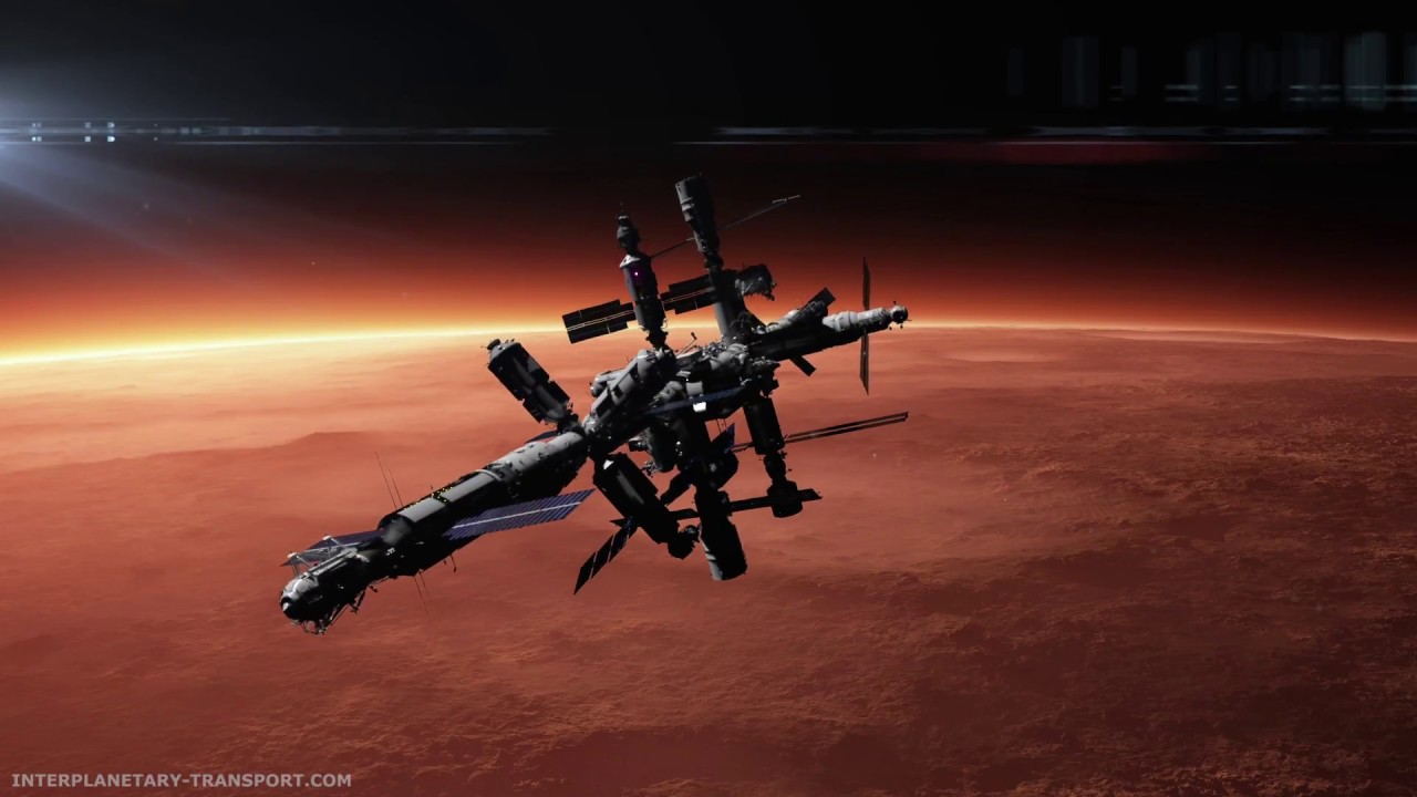 Interplanetary Transport Space Station in Mars Orbit - YouTube