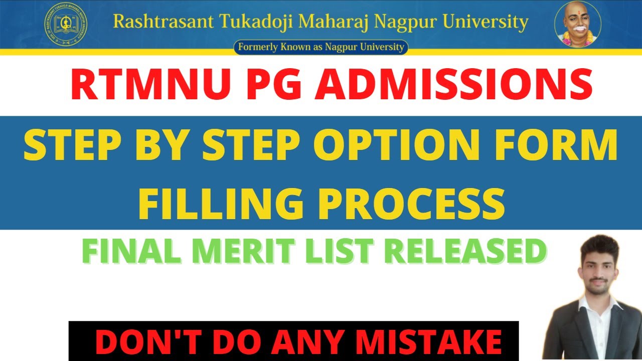 RTMNU PG Admissions Option Form Filling Process | Round 1 Option Form ...