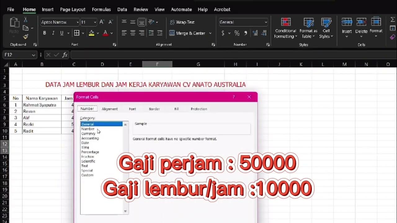 Tutorial penggajian menggunakan Excel Materi Analisis Data Informatika kelas 7 - YouTube