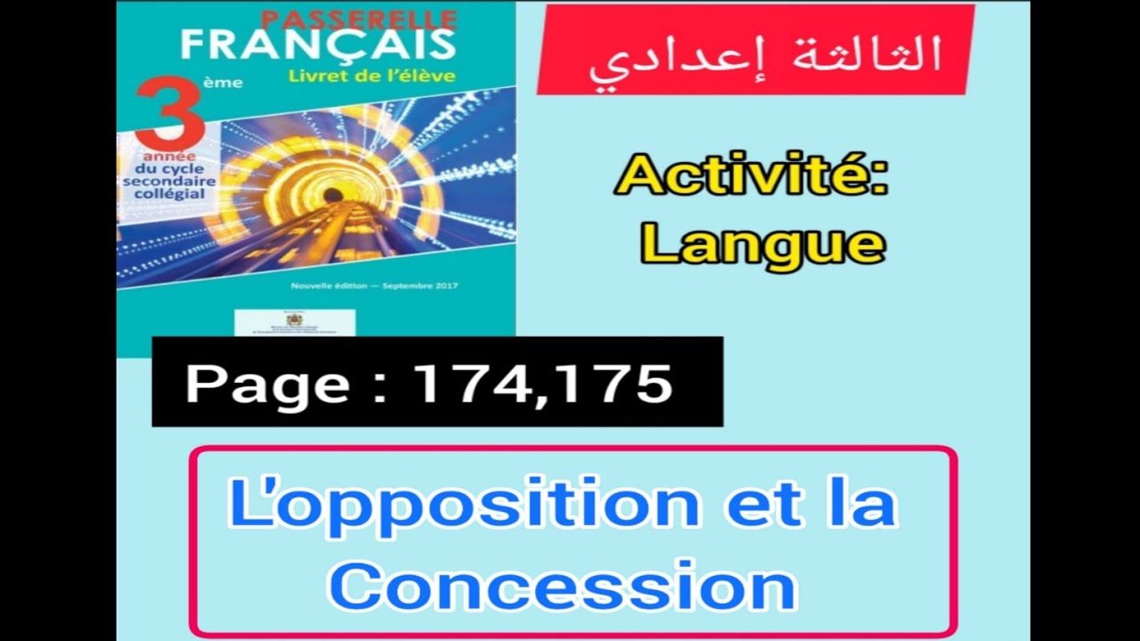 3ème année collège passerelle page 174,175 l'opposition et la ...