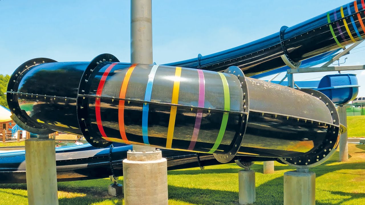 Dark THUNDER Water Slide at NRH2O Water Park - YouTube