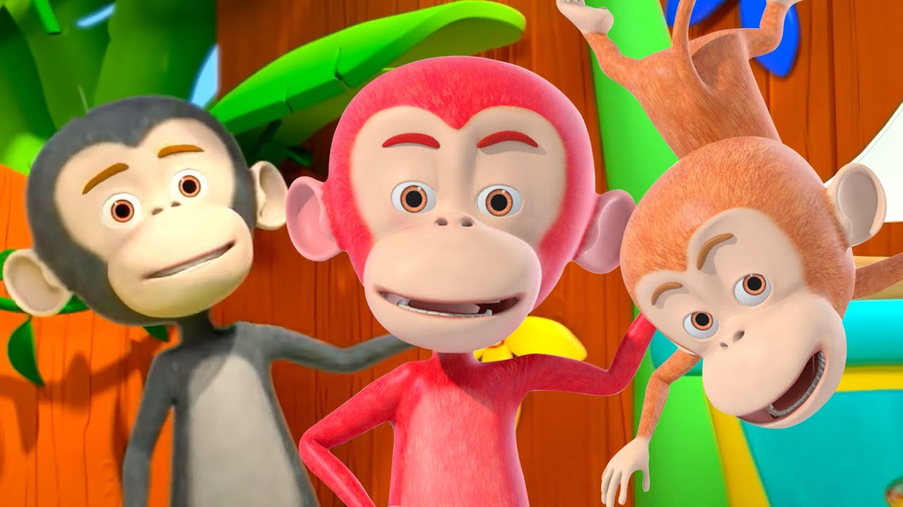 Five Little Monkeys, Numbers Songs and Rhymes for Children - YouTube