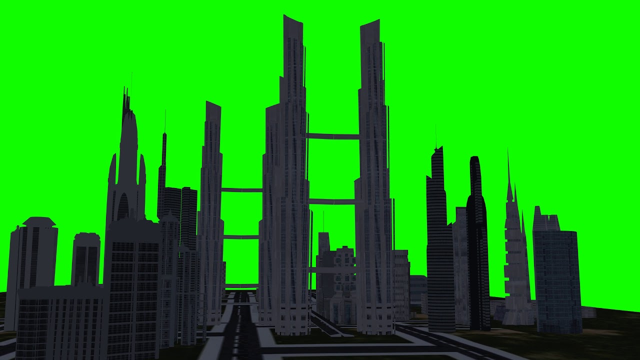 FREE HD Green Screen - FUTURE CITY FLY THROUGH - YouTube