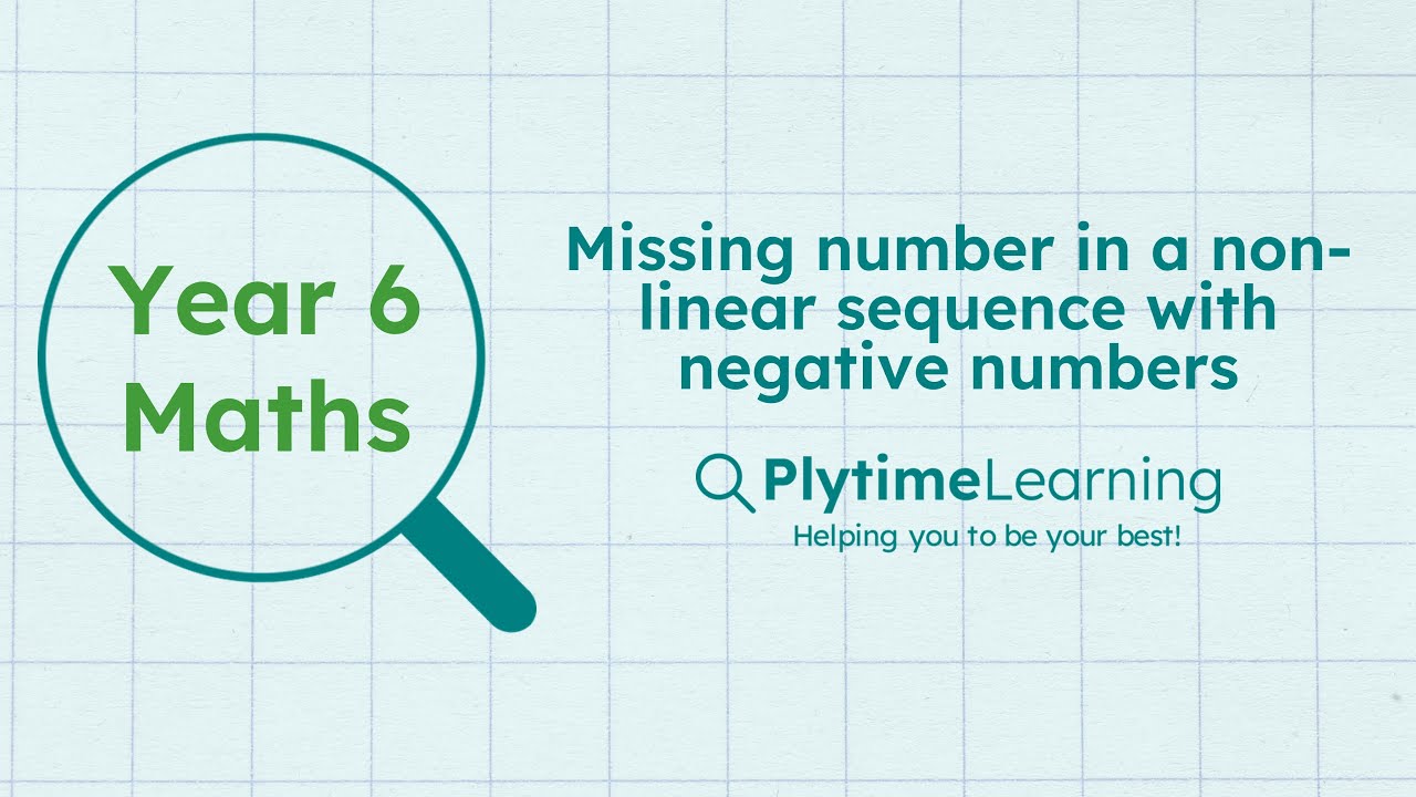 Year 6 Maths | Missing number in a non-linear sequence with negative ...