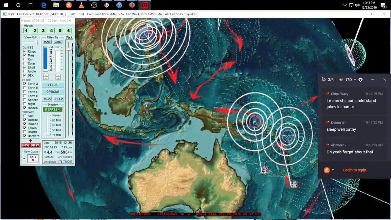 12/25/2016 -- Large S. America M7.7 earthquake -- Forecast areas hit ...