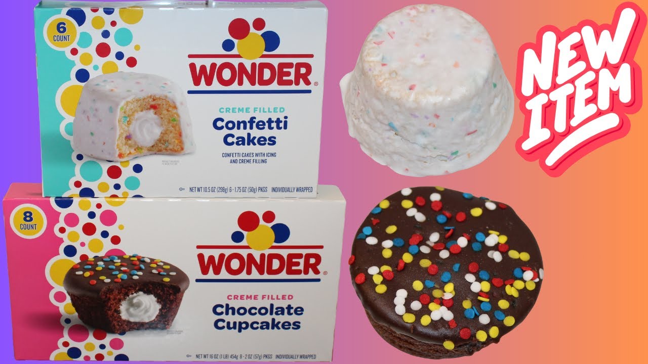 Wonder Crème Filled: Confetti Cakes & Chocolate Cupcakes Review - YouTube