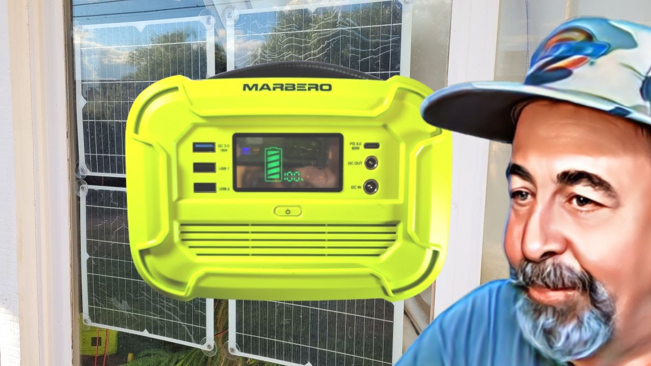 Window Mounted Solar Panels Charging My 300W Marbero Power Bank - YouTube