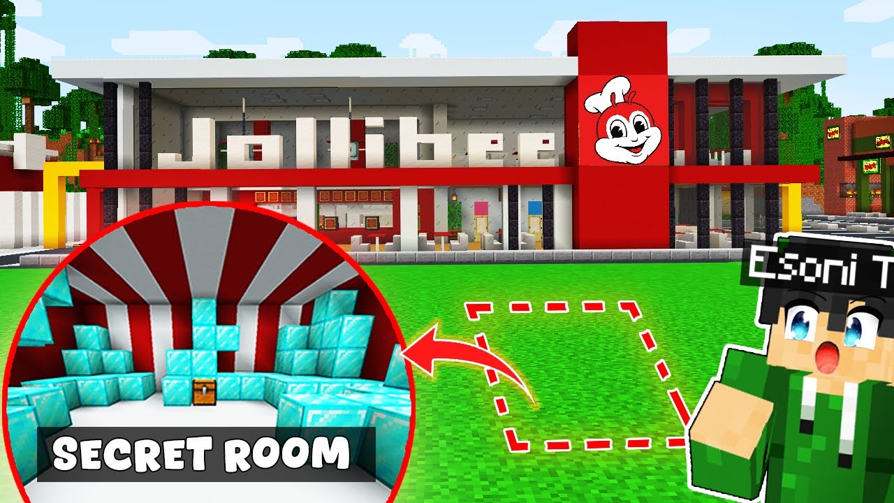 Esoni found a SECRET Room Inside Jollibee 😮 Minecraft OMOCITY (Tagalog ...