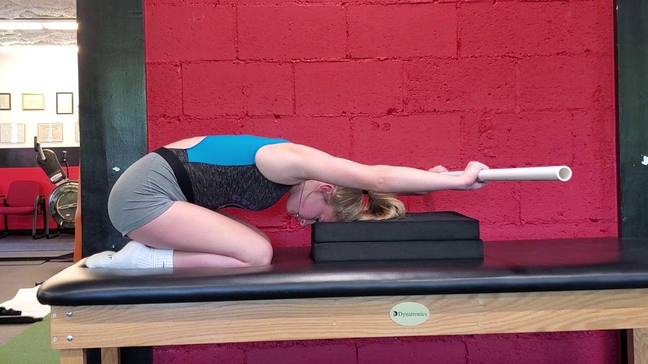 curled shoulder flexion with stick - YouTube